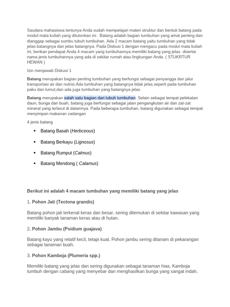 Saudara Mahasiswa Tentunya Anda Sudah Mempelajari Materi Struktur Dan Bentuk Batang Pada Modul ...