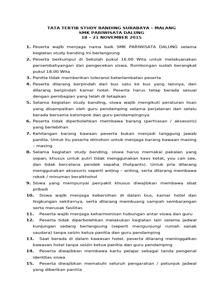 Tata Tertib study banding | PDF