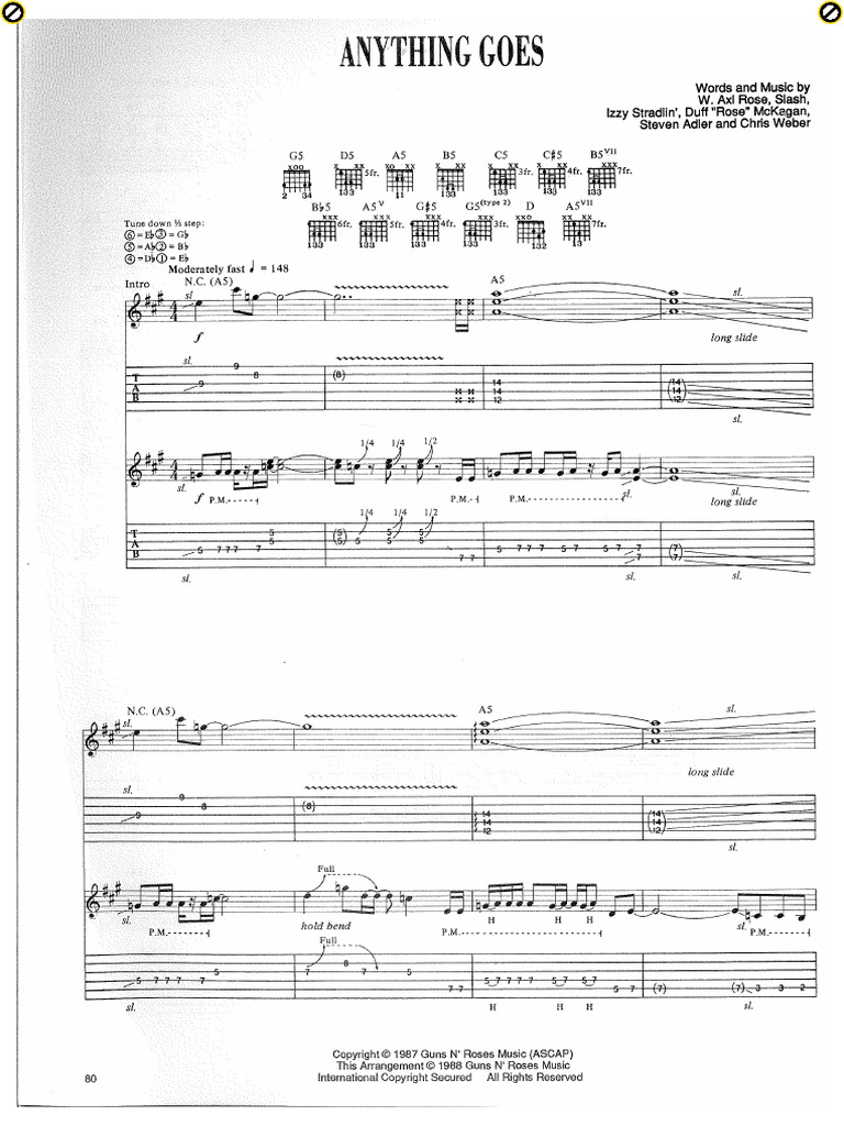Guns N Roses - Anything Goes | PDF