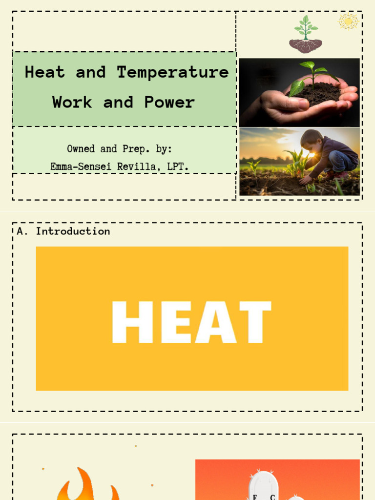 1st Quarter Lesson - Heat and Temperature, Work and Power | PDF