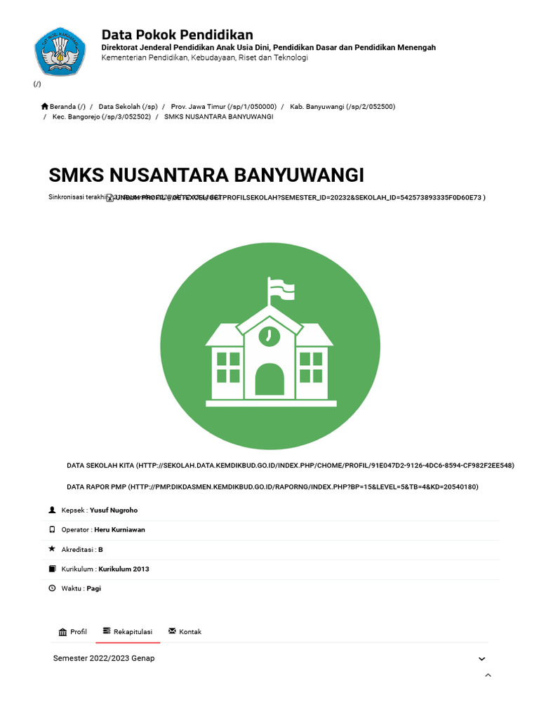 Data Siswa Dan Sarpras 2022-2023 - Files Genap | PDF