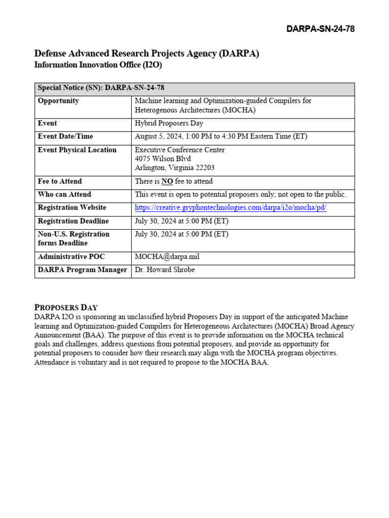 Darpa SN 24 78 | PDF
