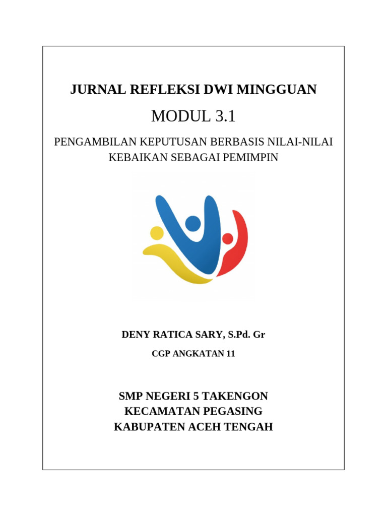 Jurnal Refleksi Dwi Mingguan Modul 3.1 | PDF