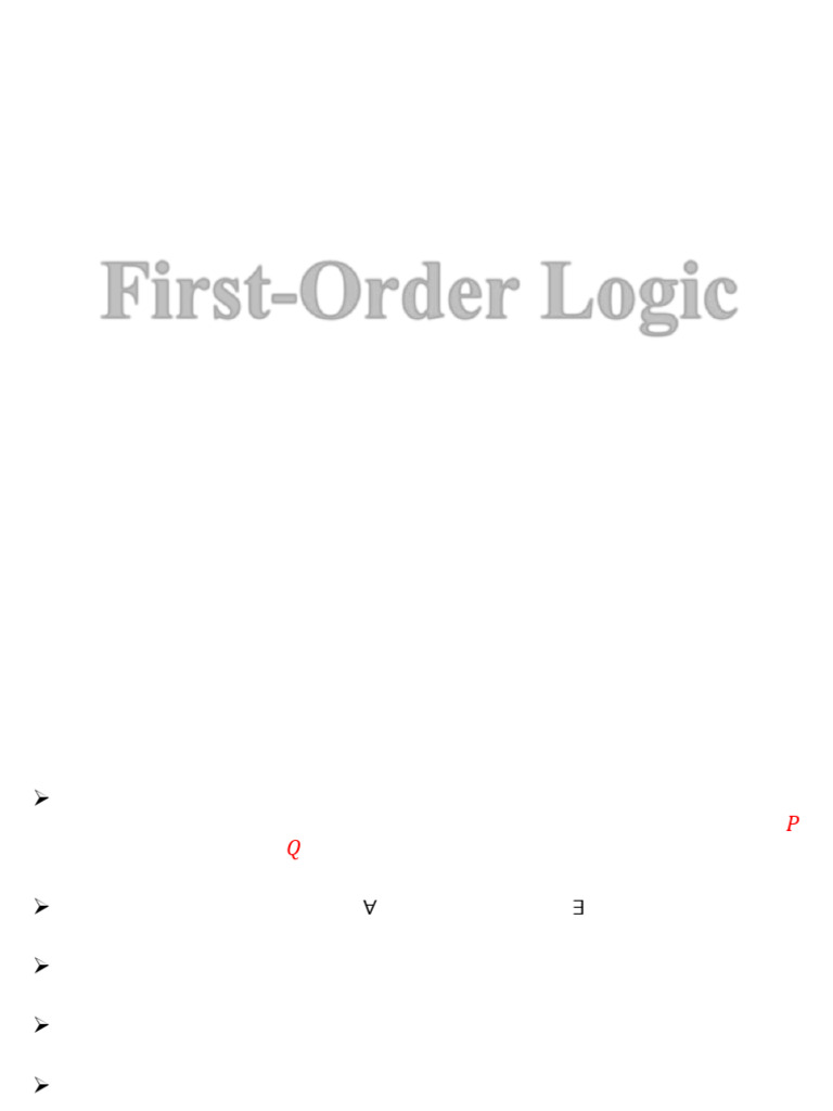 17-PREDICATE First Order Logic-13-09-2024 | PDF