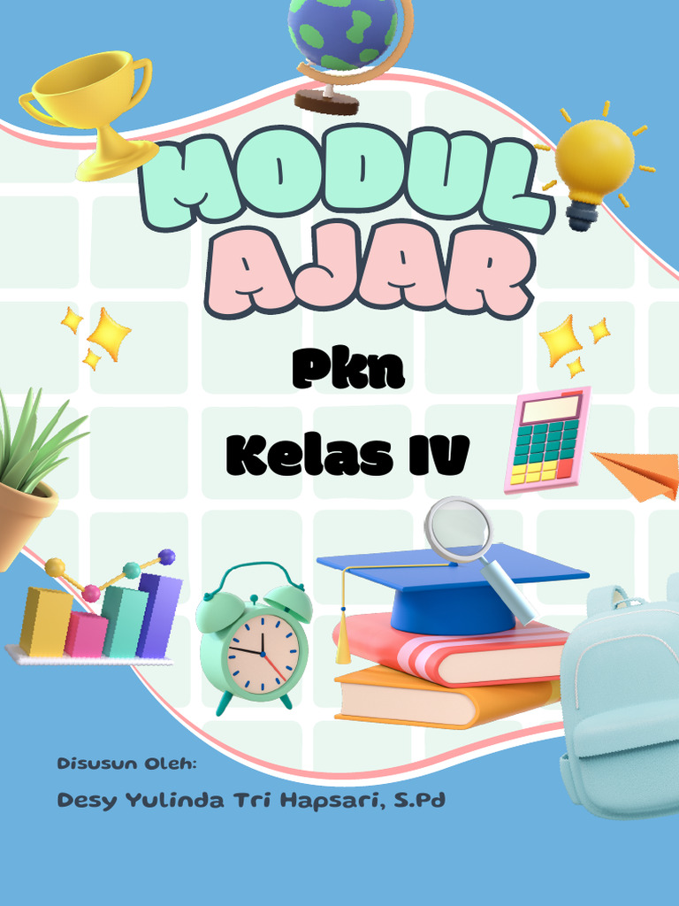 Biru Warna Warni Pastel Ilustrasi 3D Cover Modul Ajar Dokumen A4 | PDF