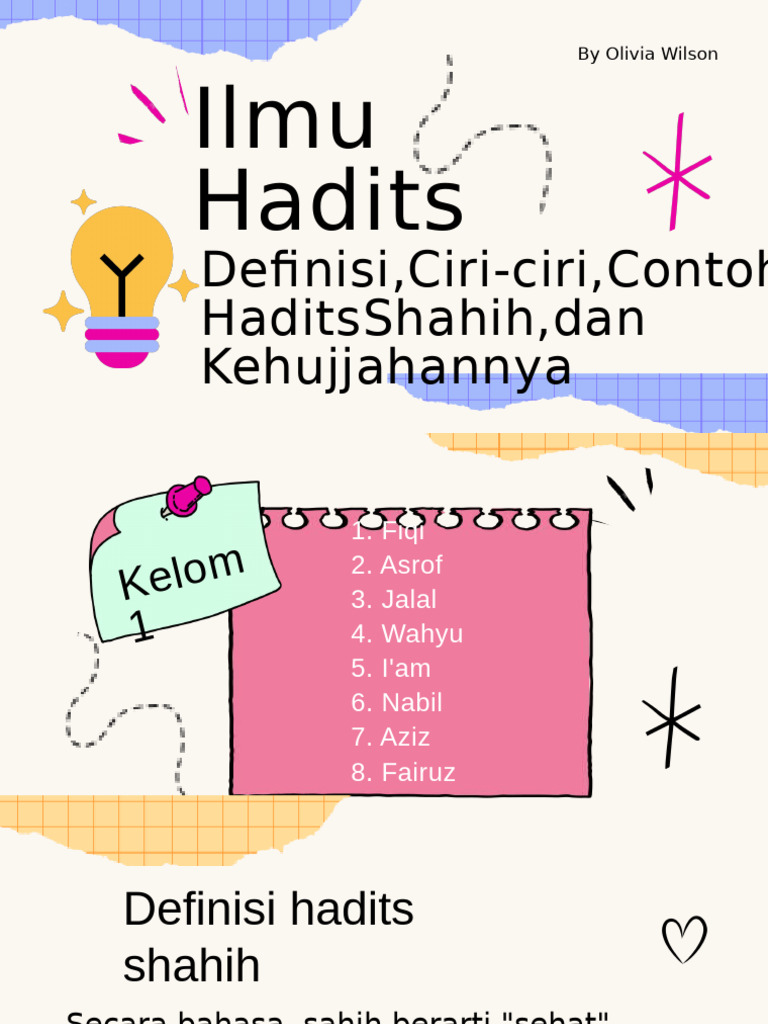 Hadis Shahih Definisi, Ciri, Contoh, Haujjah 20241007 125756 0000 | PDF