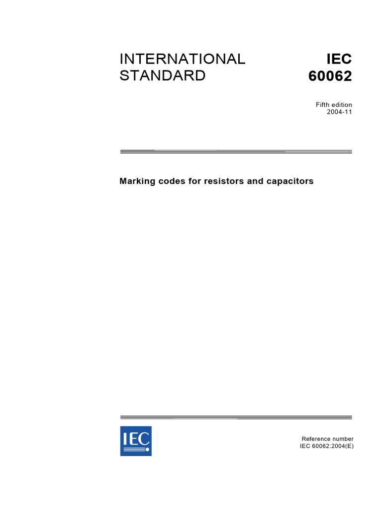 International Standard: Marking Codes For Resistors and Capacitors | PDF