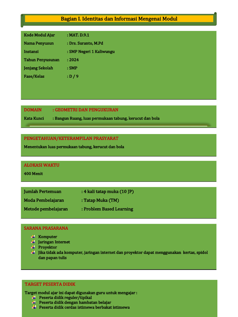 Modul Geometri SMP Kelas 9 | PDF | Foreign Language Studies