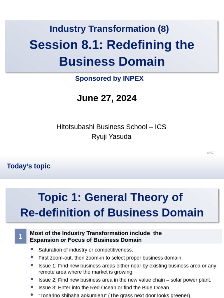 20240627-Session 8.1-Redefining Business Domain - Pre-Session Slides | PDF