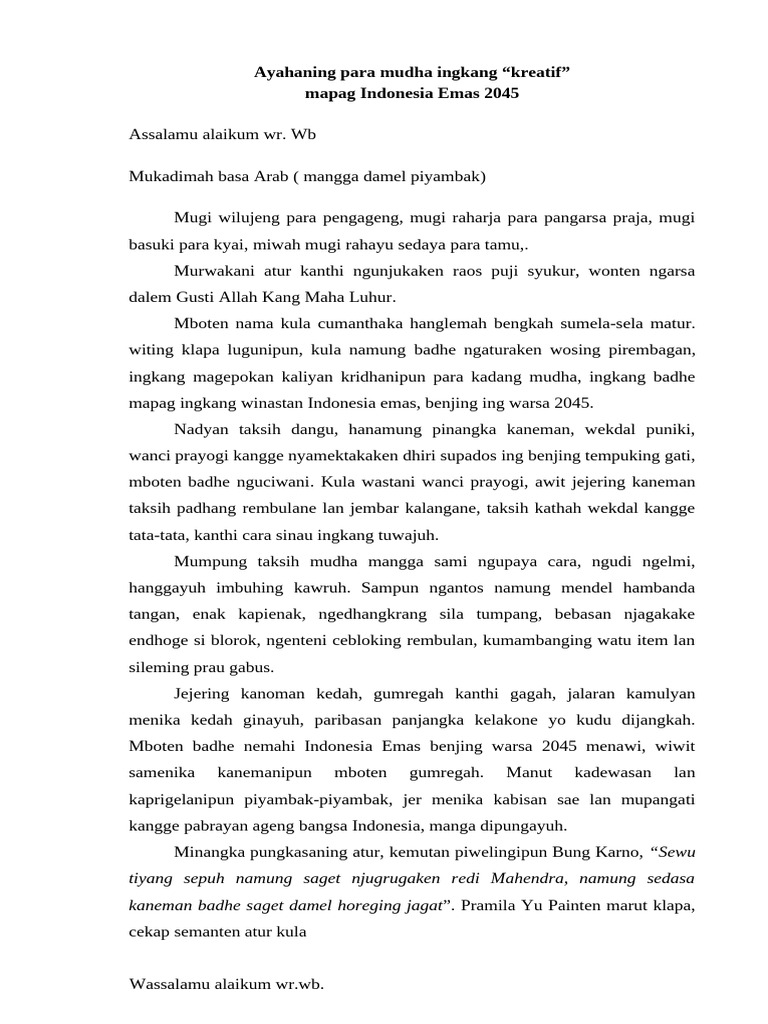 Teks Pasrah Manten Kakung | PDF