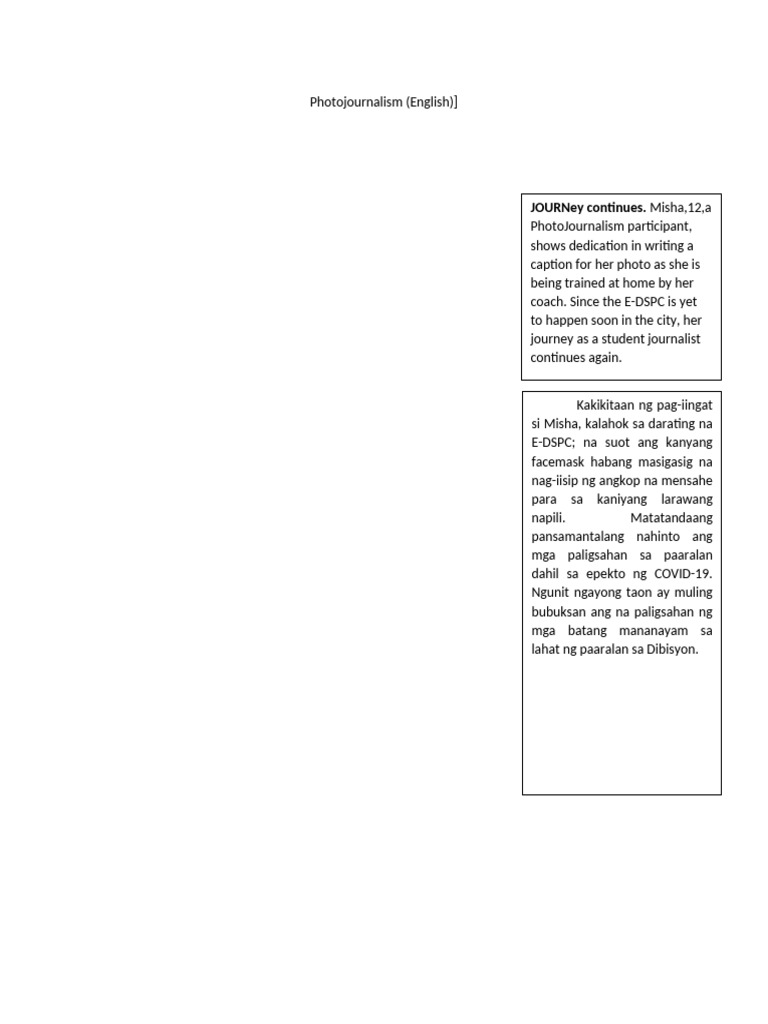 PHOTOJOURN SAMPLE Captions | PDF