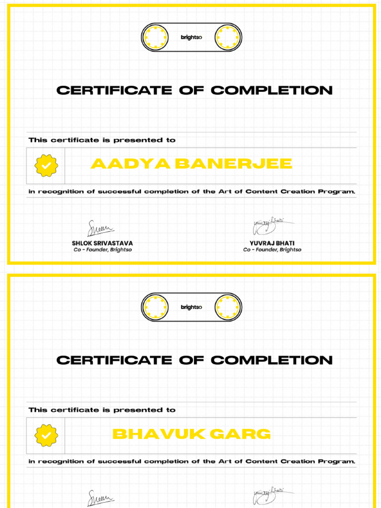 (CC) Certificate of Completion - Content Creation Batch | PDF