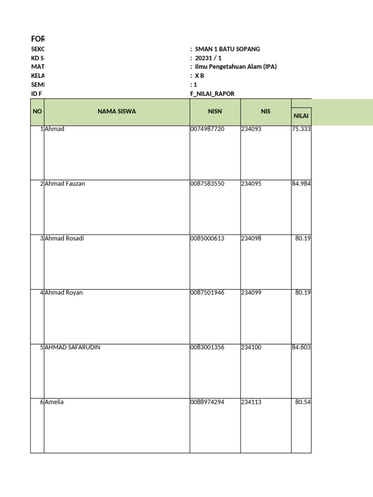 Nil - Rapor - 20231 - 401100000 - XB | PDF