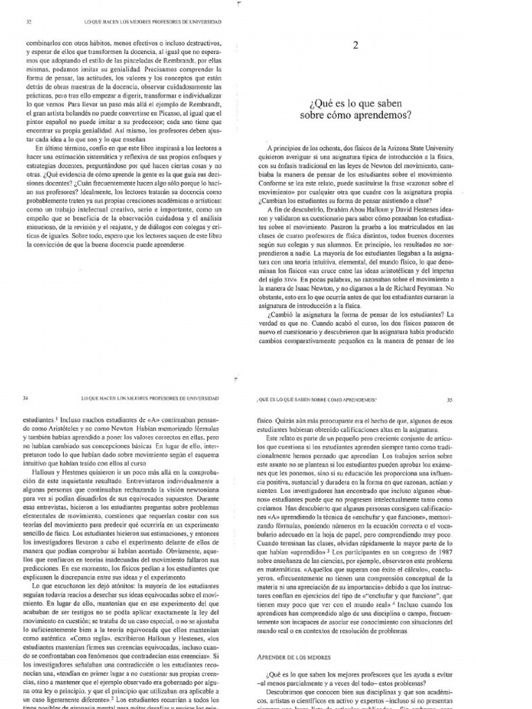 Ken Bain, Lo Que Hacen Los Mejores Profesores de Universidadcap23 | PDF