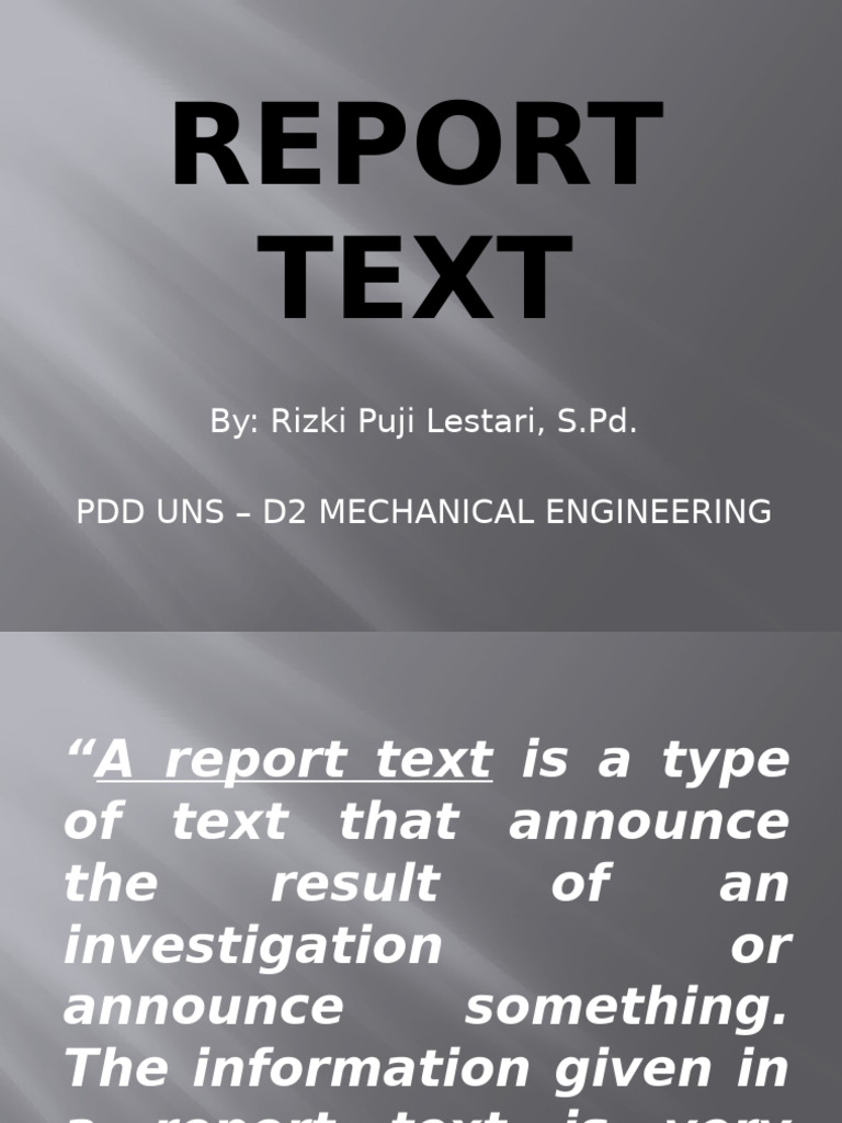 Materi Report Text | PDF