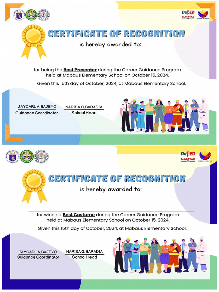 Career Guidance Certificates | PDF