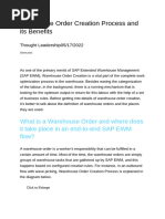 Understanding SAP EWM Warehouse Order and Activity Area | PDF ...
