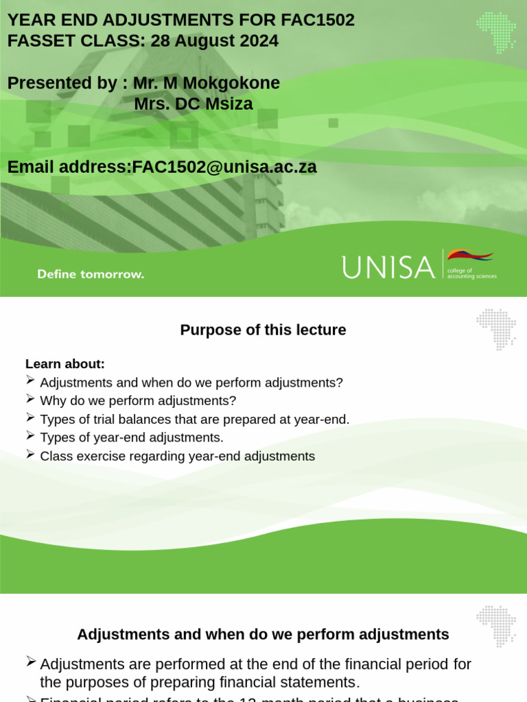 Adjustments slides | PDF