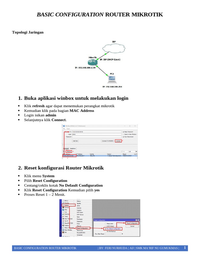 Modul Praktikum Aij Konfigurasi Dasar Mikrotik | PDF