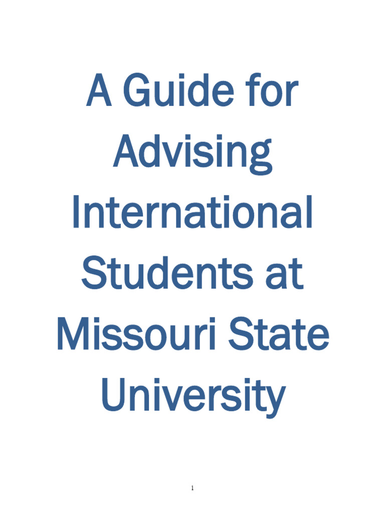 Guide For Advising International Students | PDF