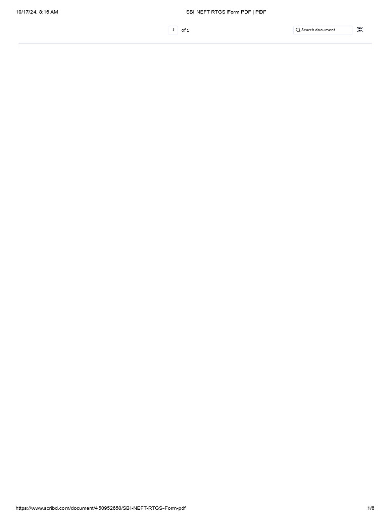 SBI NEFT RTGS Form PDF - PDF | PDF