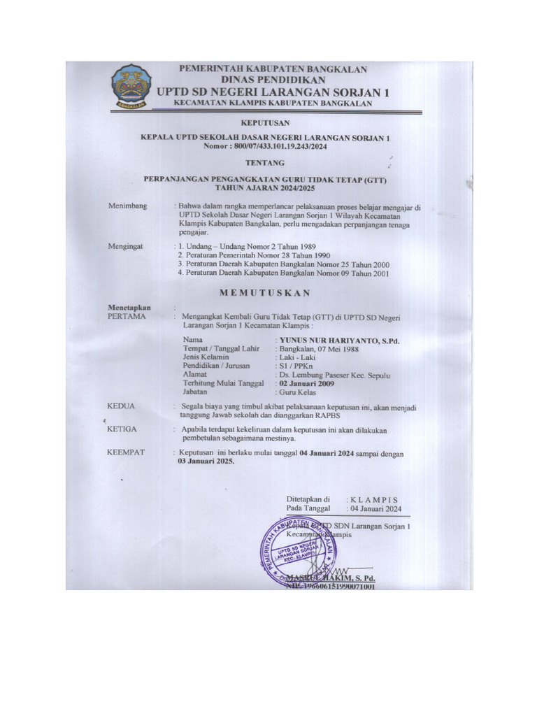 Surat Keputusan | PDF