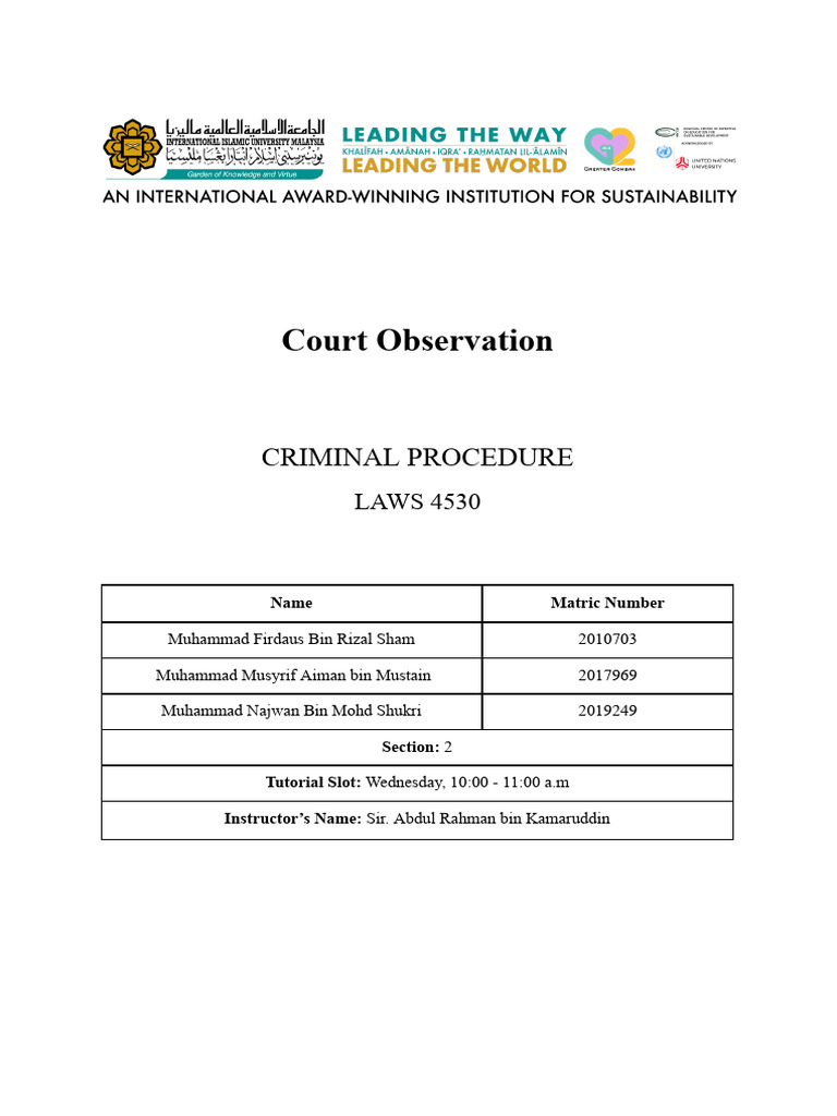 Court Observation Insights at Klang Court | PDF | Law