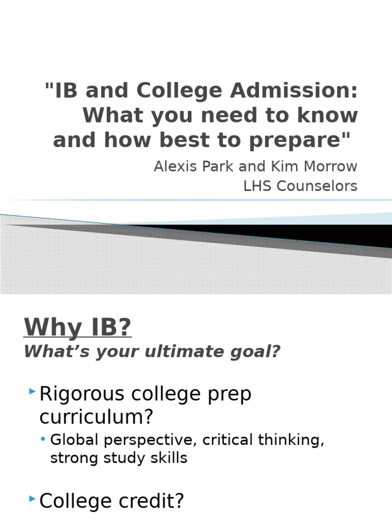 IB and College Admission | PDF
