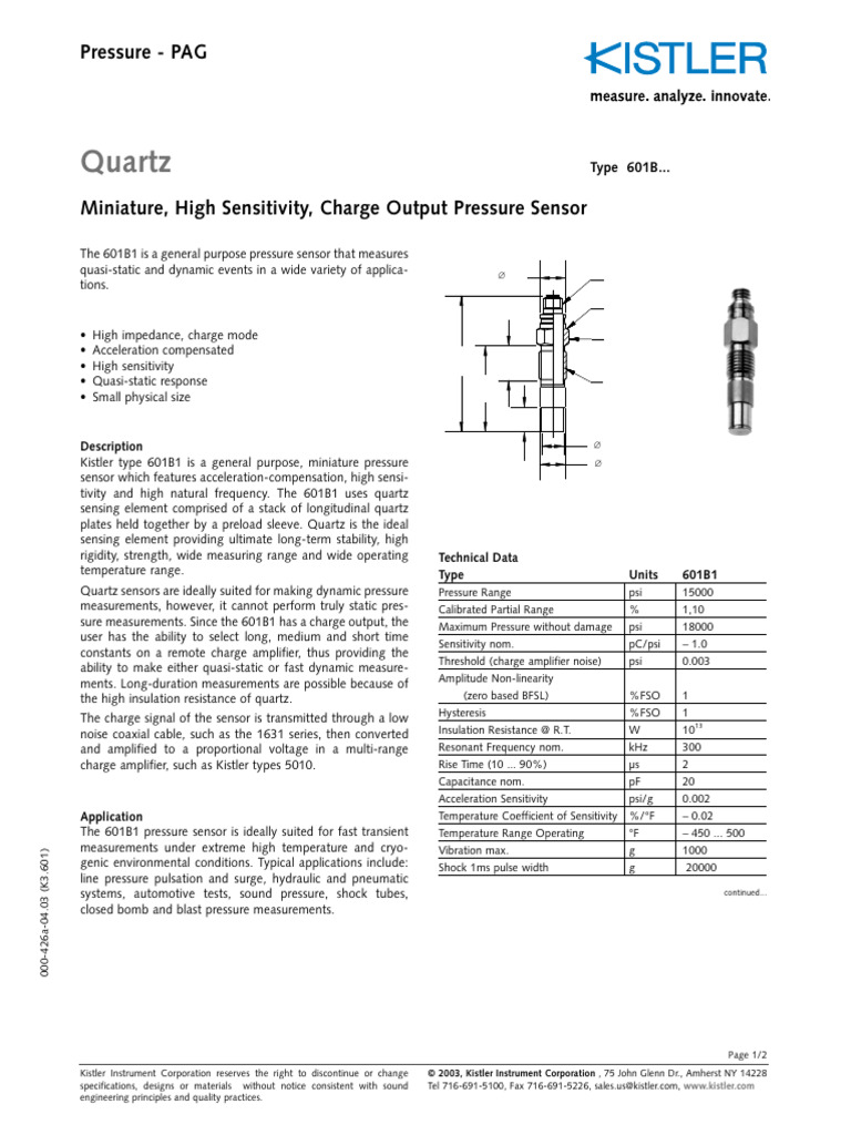 Pressure Model 601B | PDF