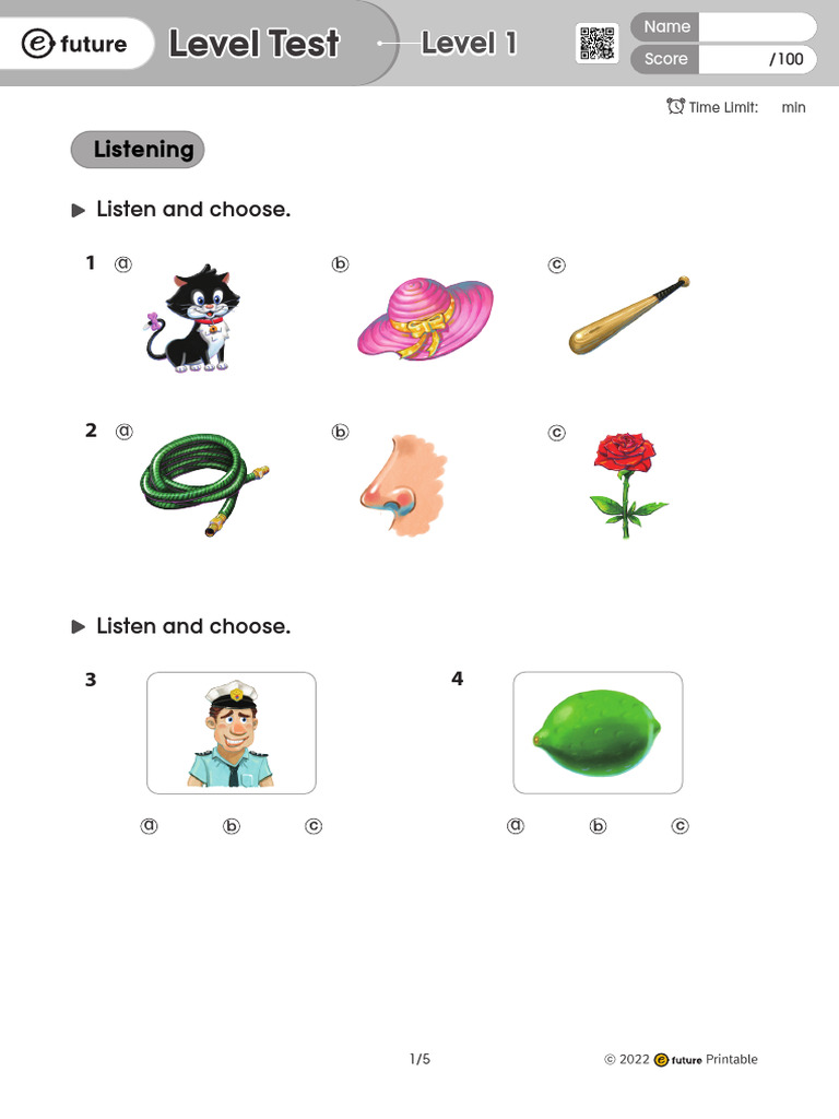 Level Test - Level 1 | PDF