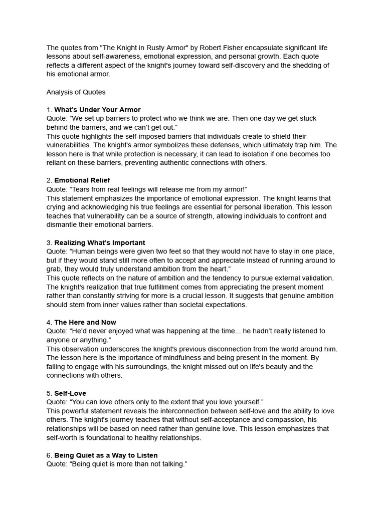 The Knight in Rusty Armor. Mayra y Nicolas | PDF