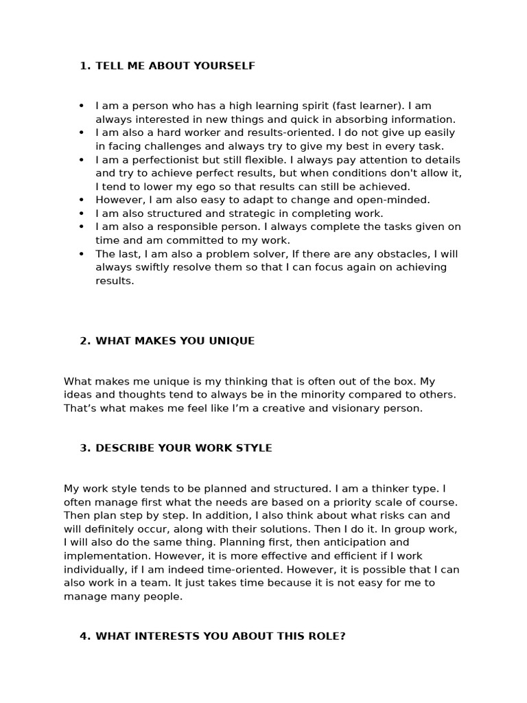 ENGLISH INTERVIEW JOB | PDF