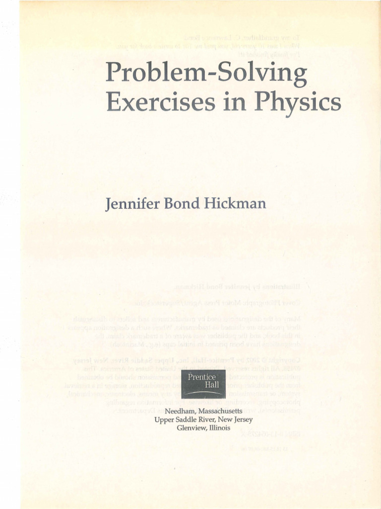 Problem Solving Exercises in Physics CH 01velocity and Acceleration 19 ...