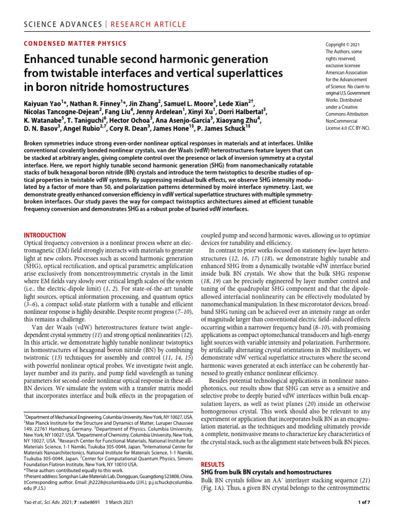 Enhanced Tunable Second Harmonic Generation From Twistable Interfaces and Vertical Superlattices ...