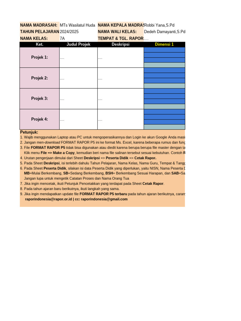 Format Rapor p5 Mts WH | PDF