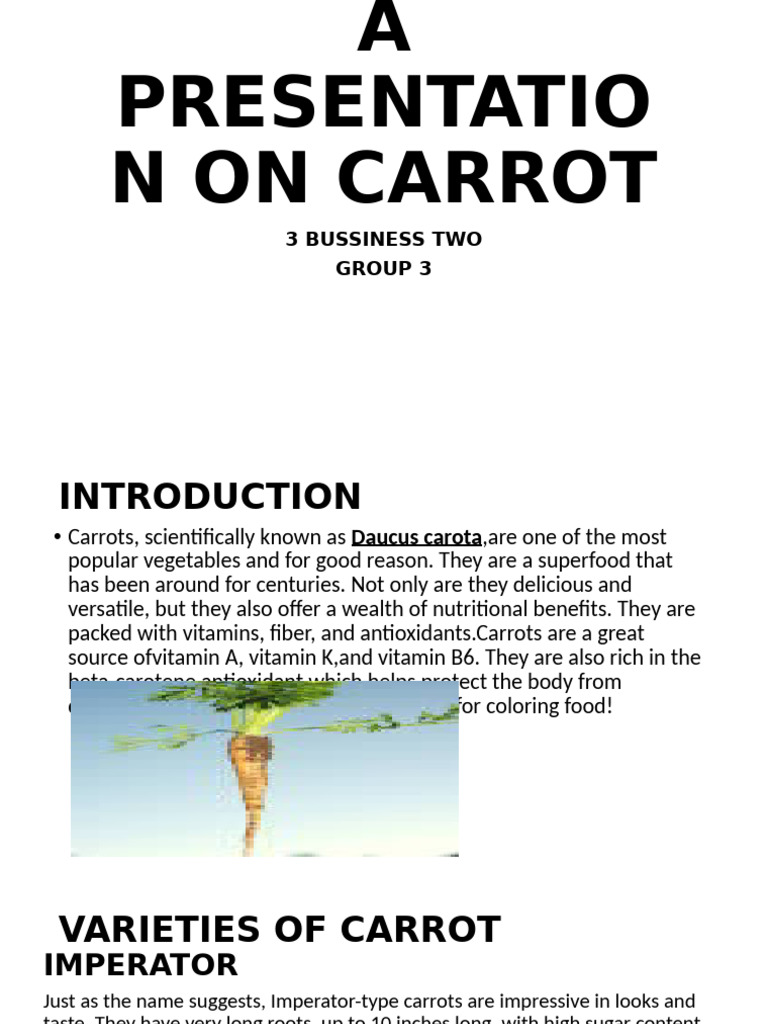 A Presentation On Carrot | PDF