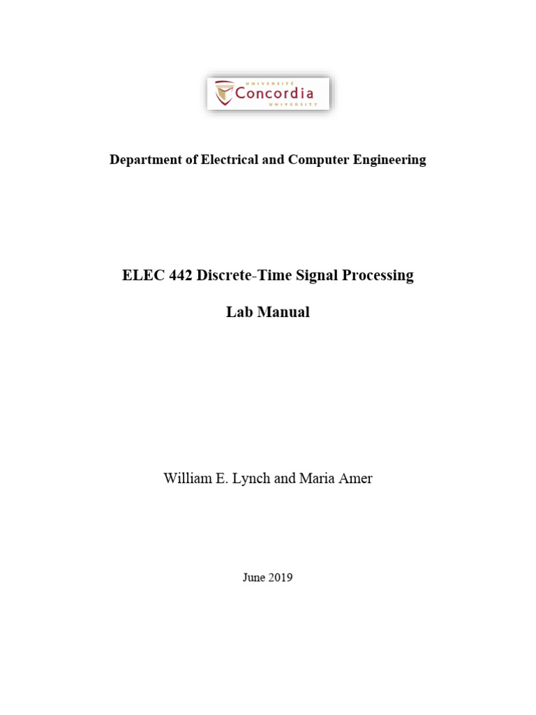 DSPLab Manual 2019 | PDF