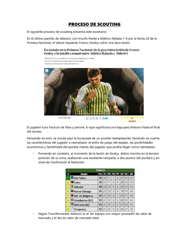 Mi Proceso de Scouting | PDF