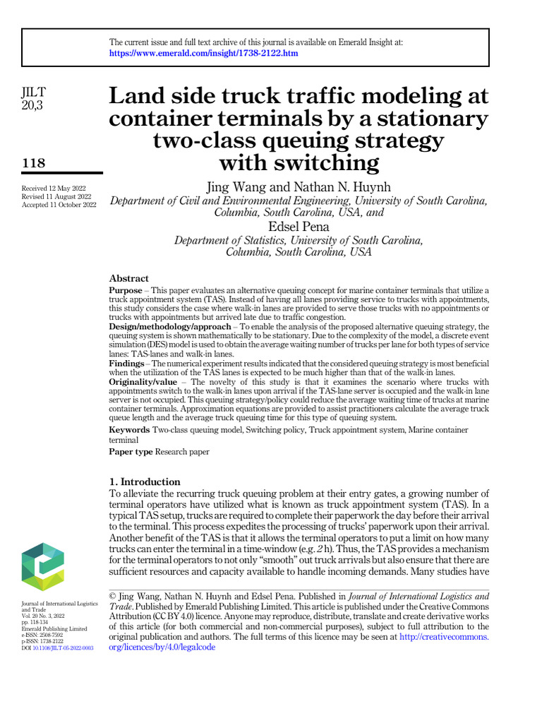 Land Side Truck Traffic Modeling at | PDF | Technology & Engineering