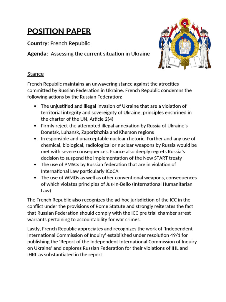Position Paper - DISEC | PDF