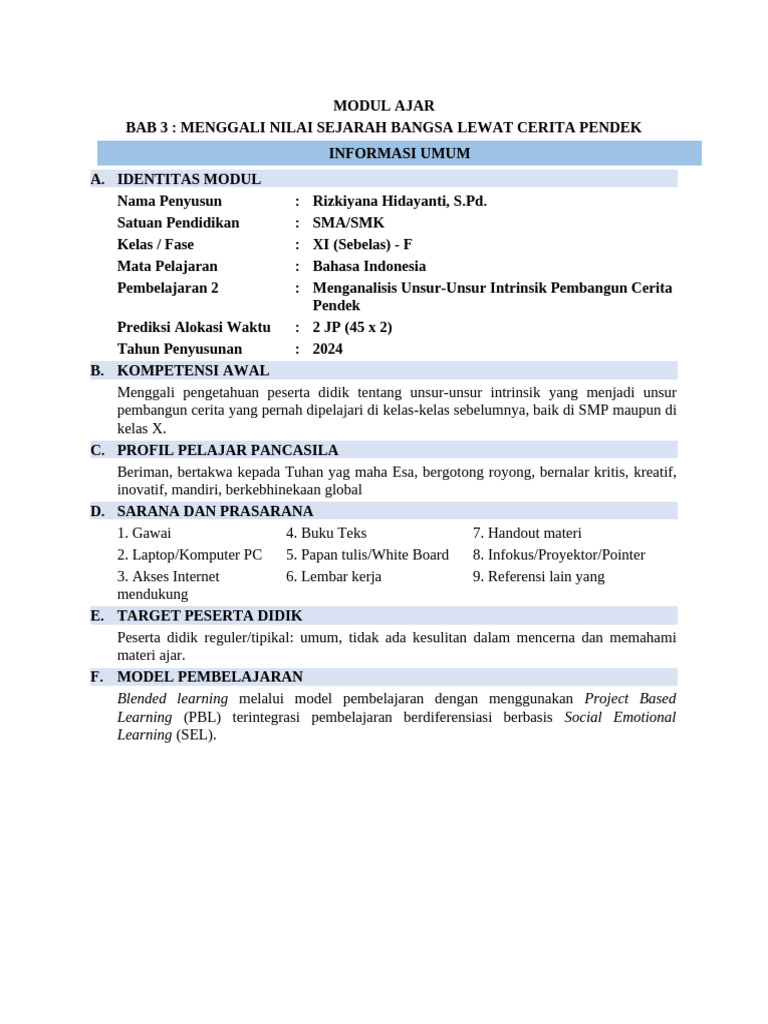 MODUL AJAR UKIN PPG | PDF