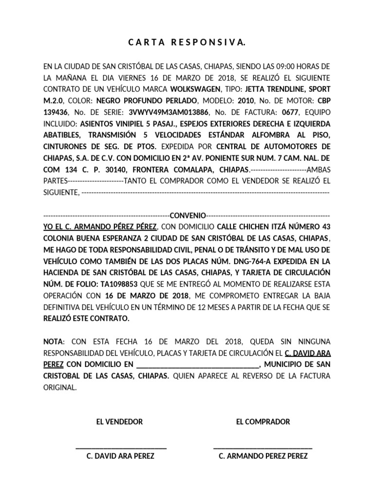 C A R T A R E S P O N S I V A | PDF