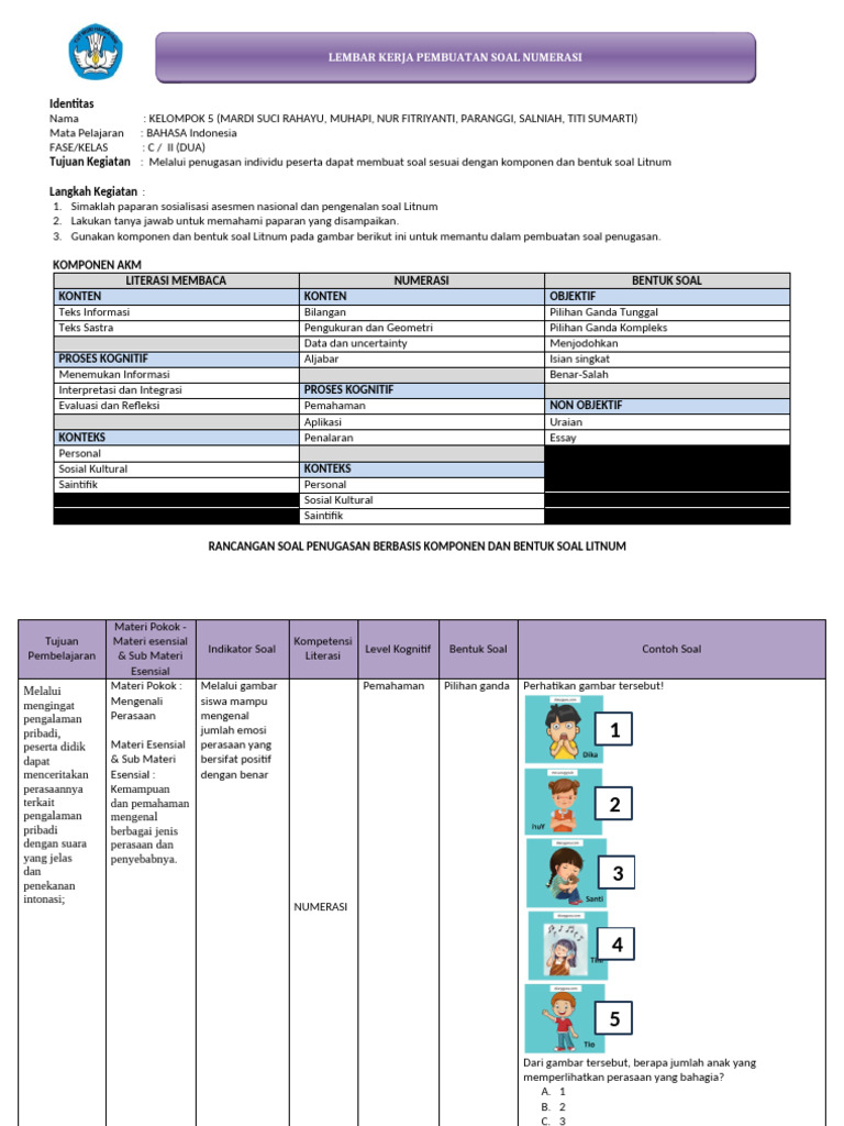 LK 3 KEL 5 Pembuatan Soal Numerasi | PDF