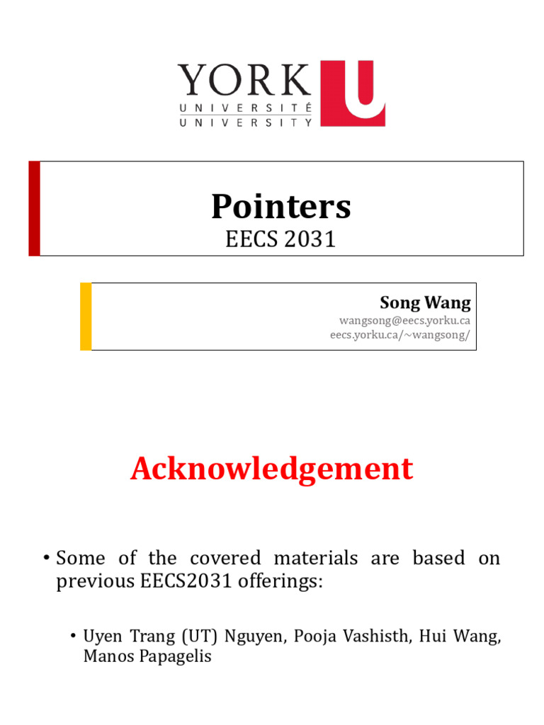EECS2031 Pointers IV | PDF