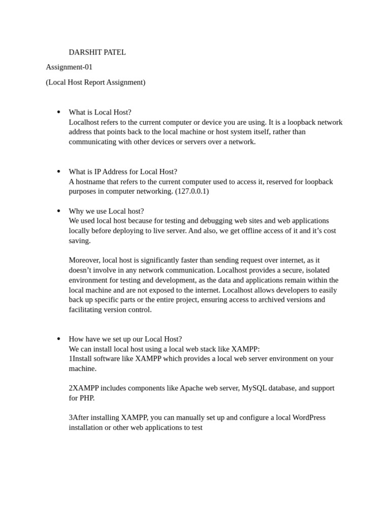 LocalHost Definition | PDF