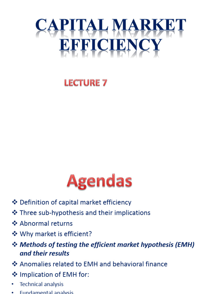 Portfolio - Lecture 7 - Market Efficiency | PDF