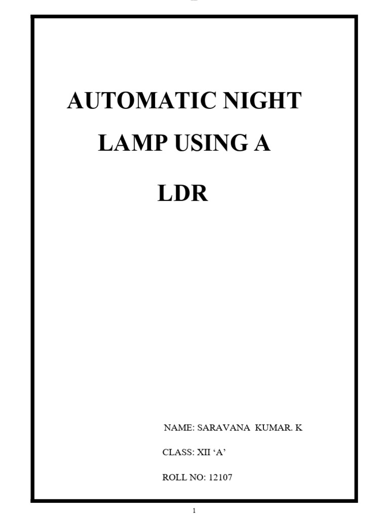 Automatic Night Lamp | PDF