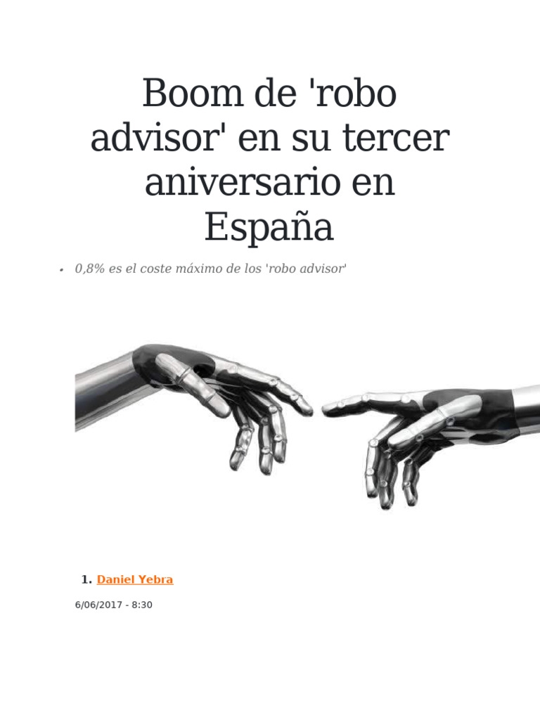 Boom de ROBOT ADVISOR EN ESPAÑA | PDF