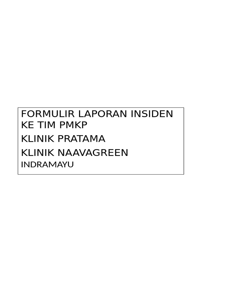 Form Internal Incident Idr | PDF