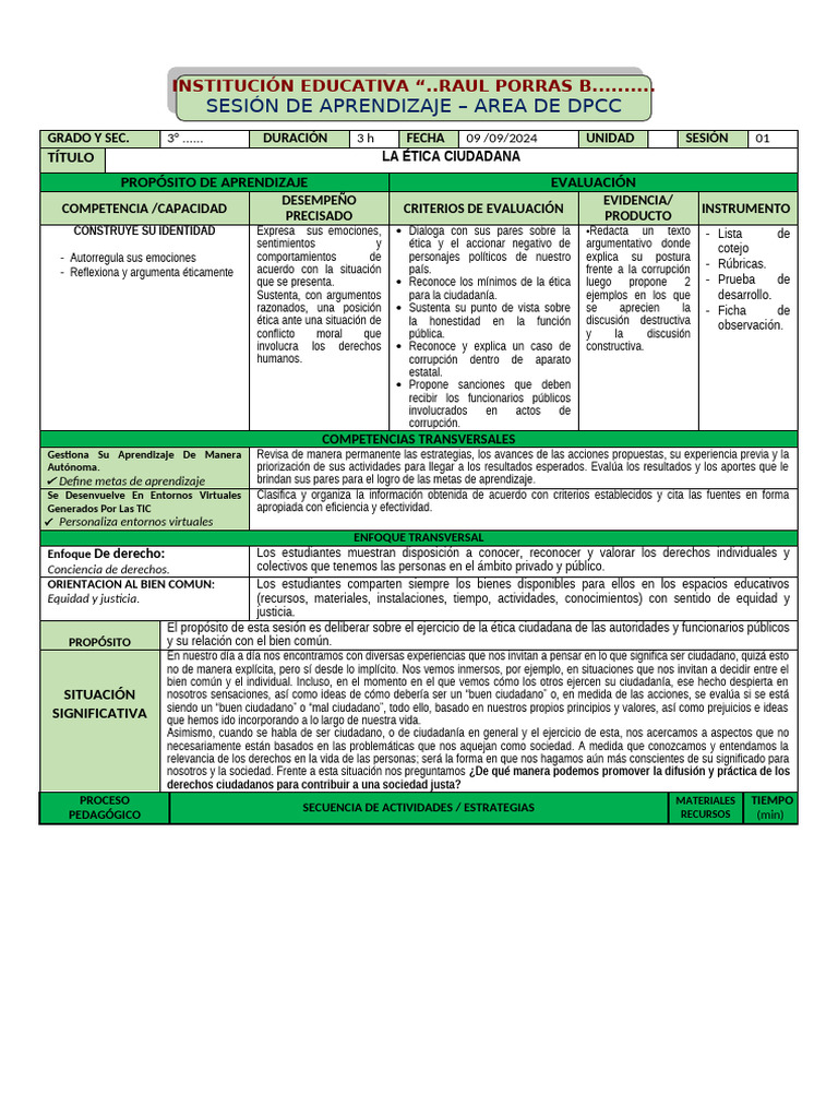 SESION DPCC 3 ETICA R | PDF SESION DPCC 3 ETICA R | PDF